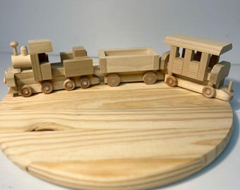 Custom Handmade 9 Train Set Engine, Box Cars, Coal Cars, Car Carrier ...