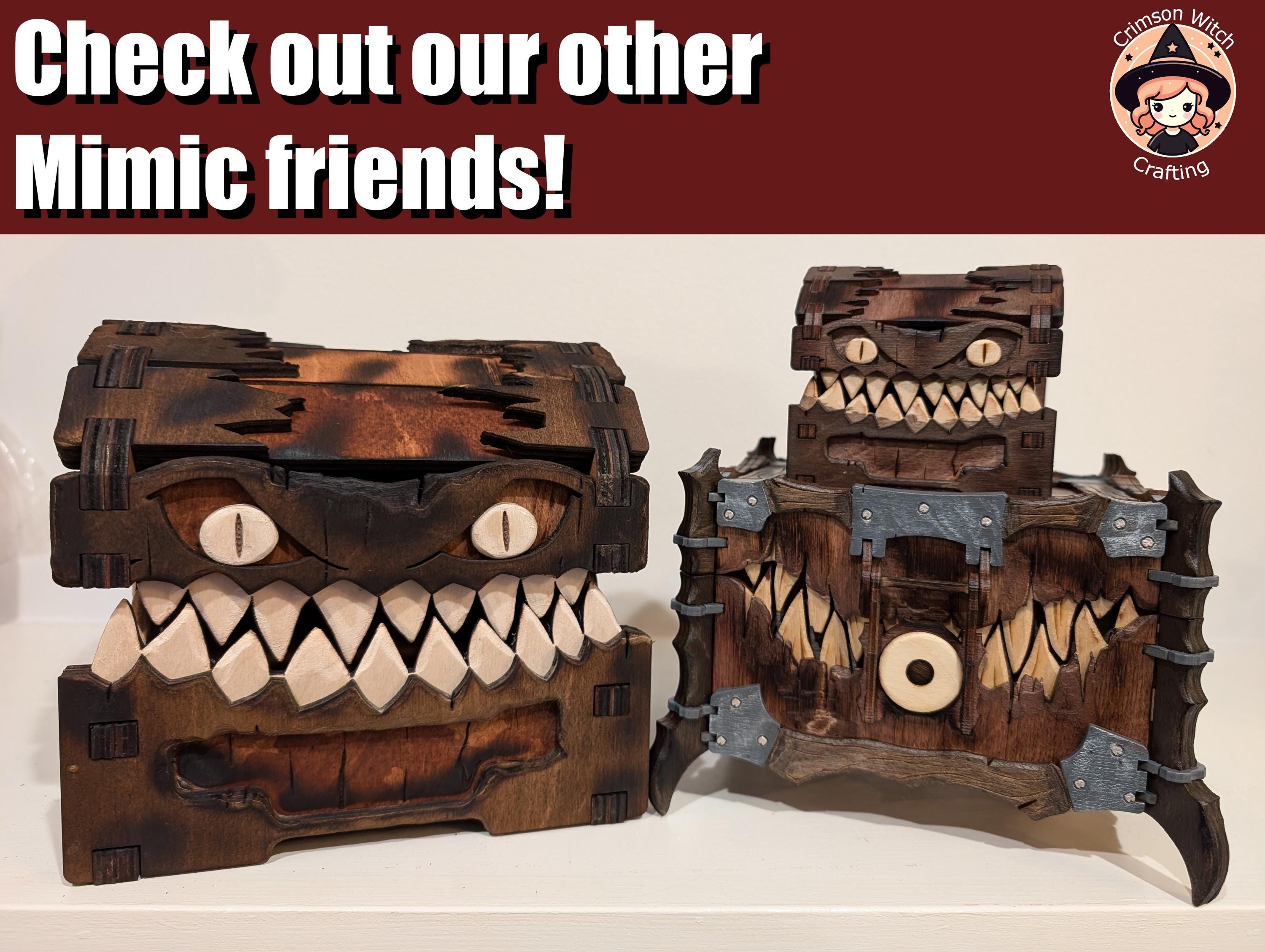 Mimic Dice Box - Handmade Wood Treasure Chest for Dnd, Rpgs, Decor, D20 ...