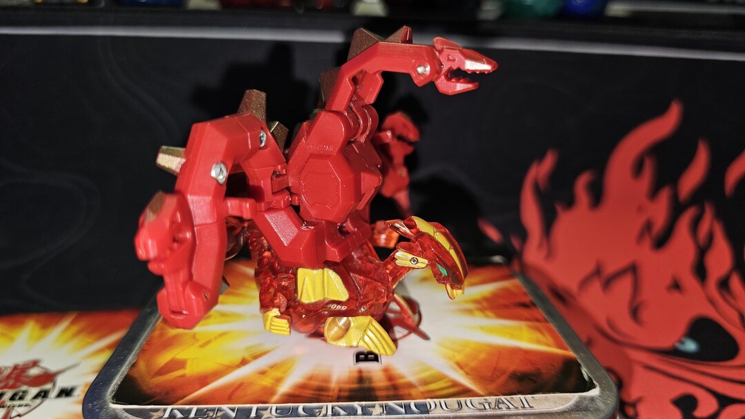 Bakugan Gundalian Invaders Pyrus Translucent Rubanoid With Destrakon ...