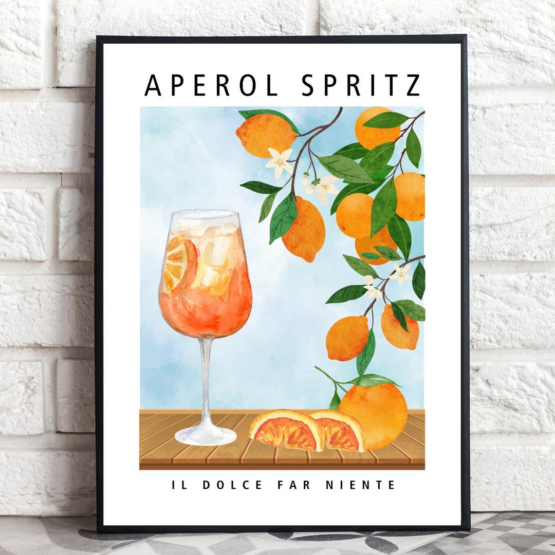 Aperol Spritz Digital Print, A2 and A3 Printable Wall Art,italian ...