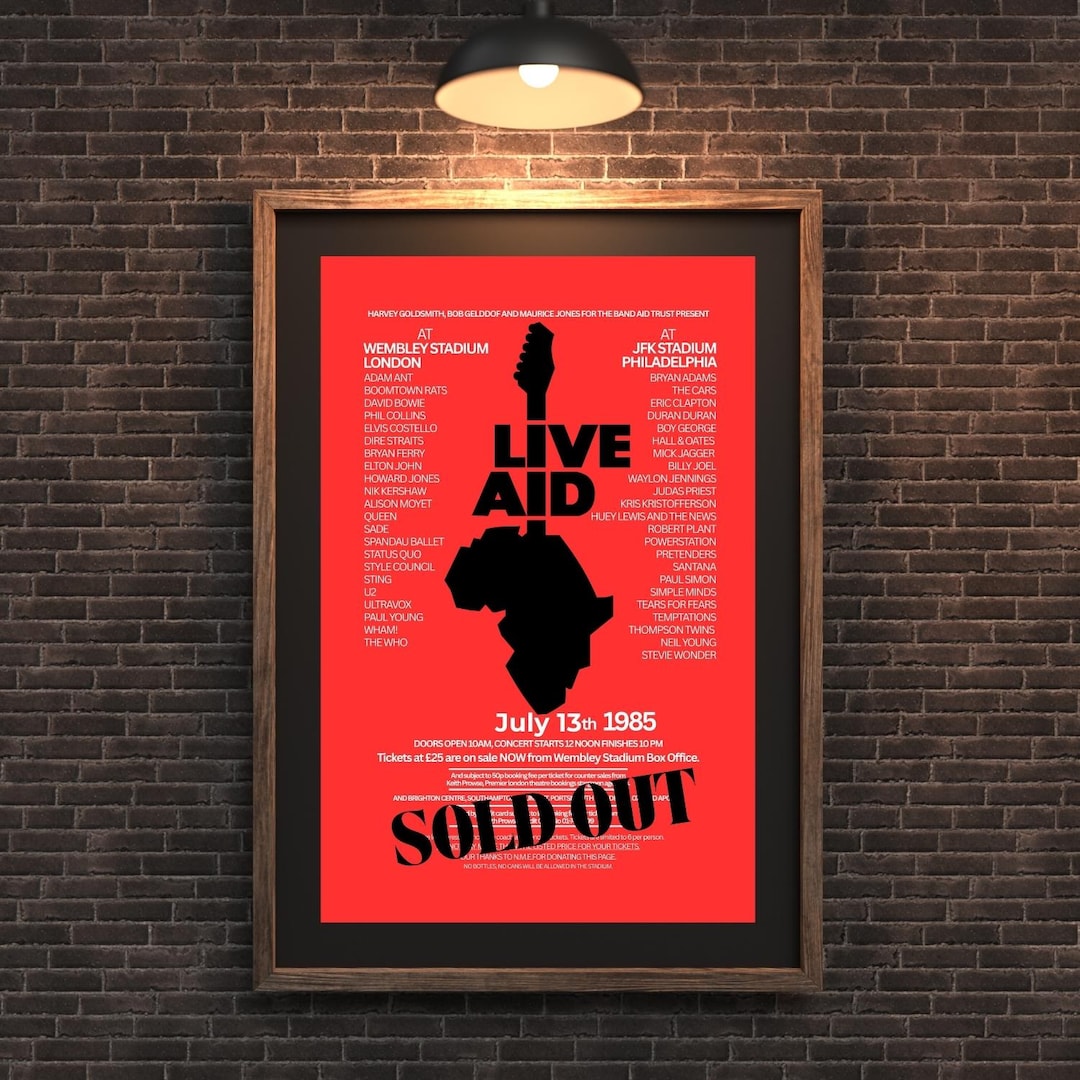Live Aid 1985 Poster & Ticket – A3 Digital Download Duo | Printable ...