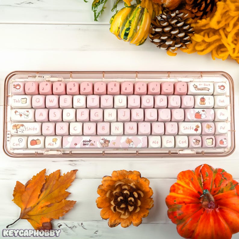 Cute Autumn Pup Theme Custom Keycap Set for Mechanical Keyboard | 140 ...
