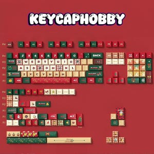 Christmas Spirit Themed Custom Keycap Set for Mechanical Keyboard | 138 ...