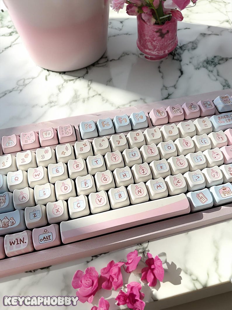 Cute Pastel Planner Themed Custom Keycap Set for Mechanical Keyboard ...