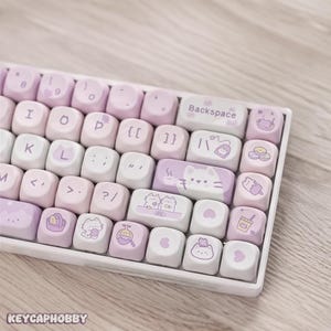 Cute Sweet Kitty Cafe Custom Keycap Set for Mechanical Keyboard |95 ...