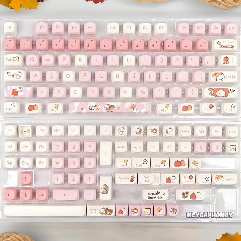 Cute Autumn Pup Theme Custom Keycap Set for Mechanical Keyboard | 140 ...