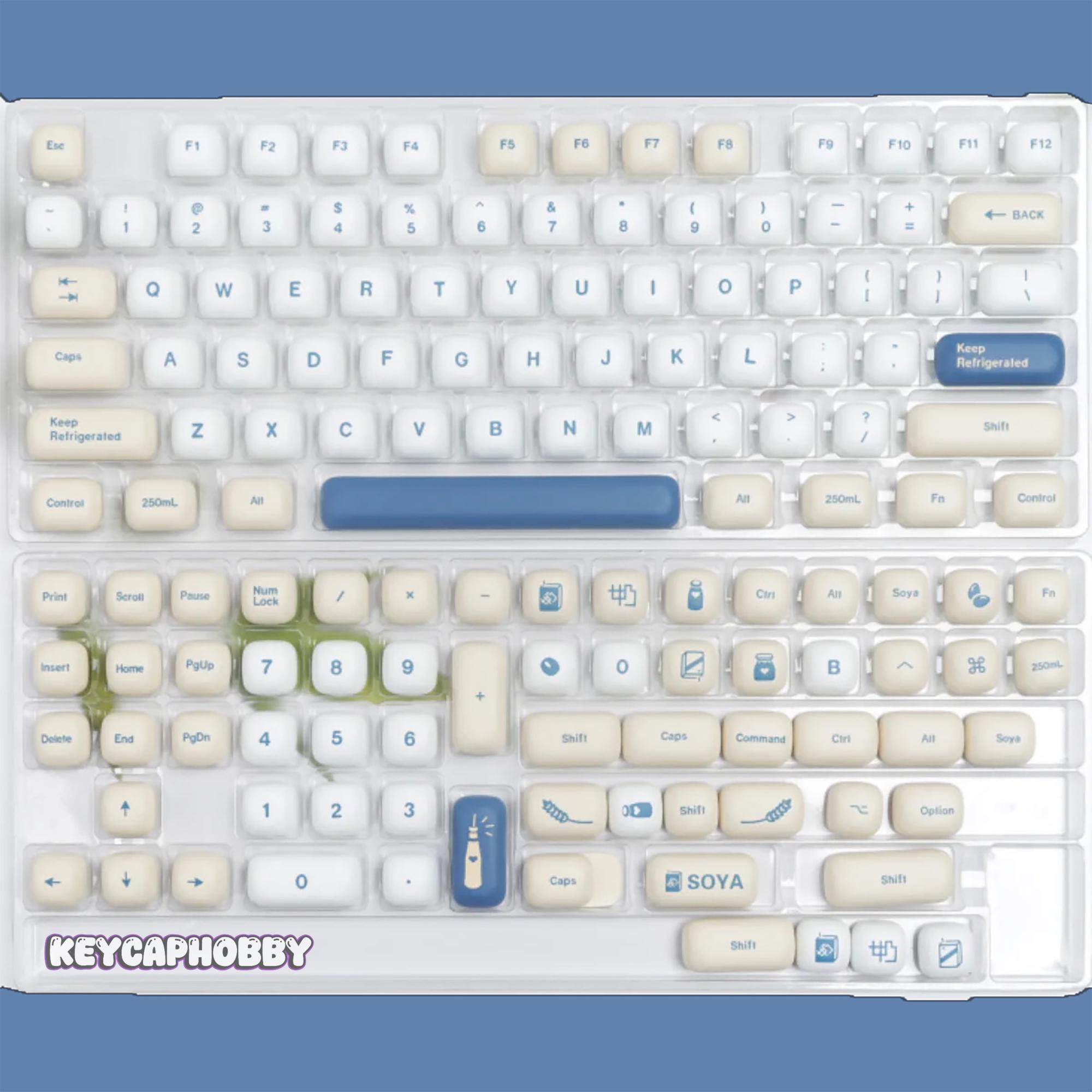Blue Themed Custom Keycap Set: 140 PBT Keys, MX Switch - Etsy