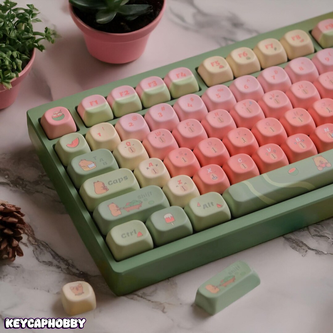 Capybara Watermelon Keycap Set for Mechanical Keyboard | 131 Keys | MOA ...