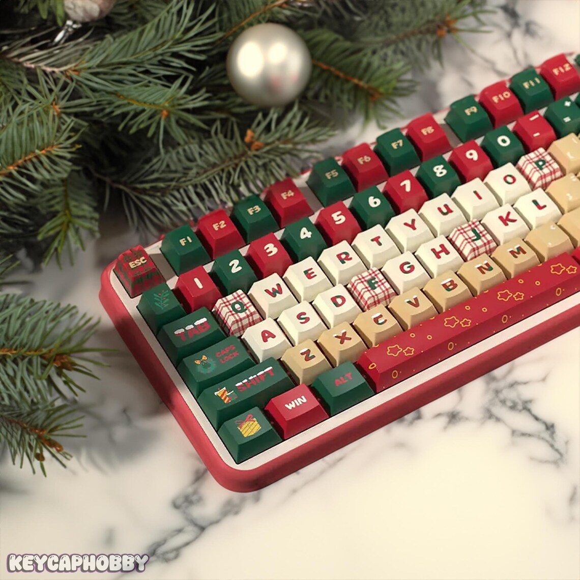 Christmas Spirit Themed Custom Keycap Set for Mechanical Keyboard | 138 ...