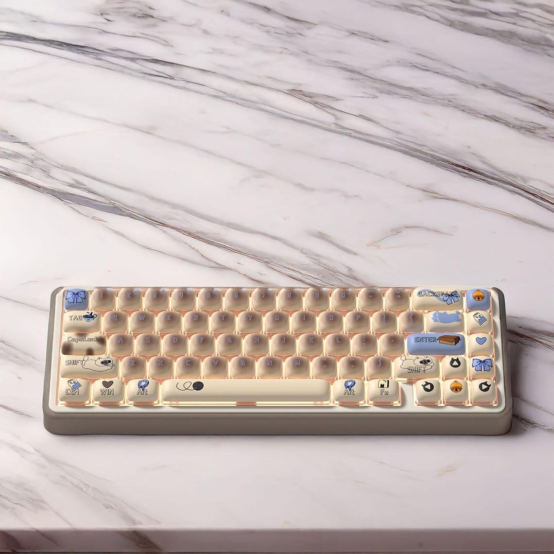 Kitty Milk Keycap Set: 125 PBT Keys, MOG Profile, MX Switch - Etsy