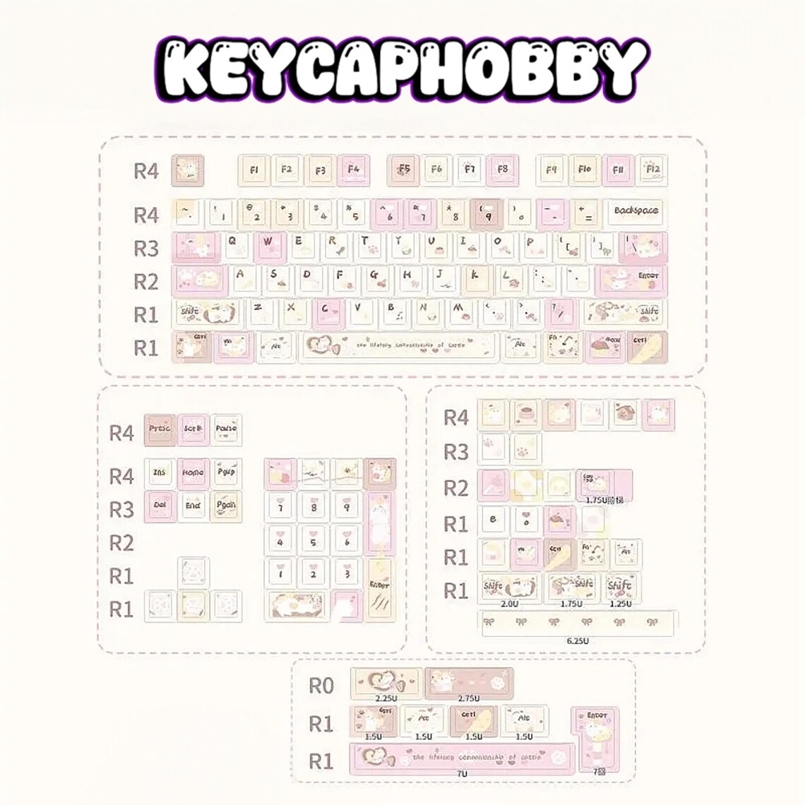 Kitten House Keycap Set | PBT, MX Switch, 137 Keys - Etsy