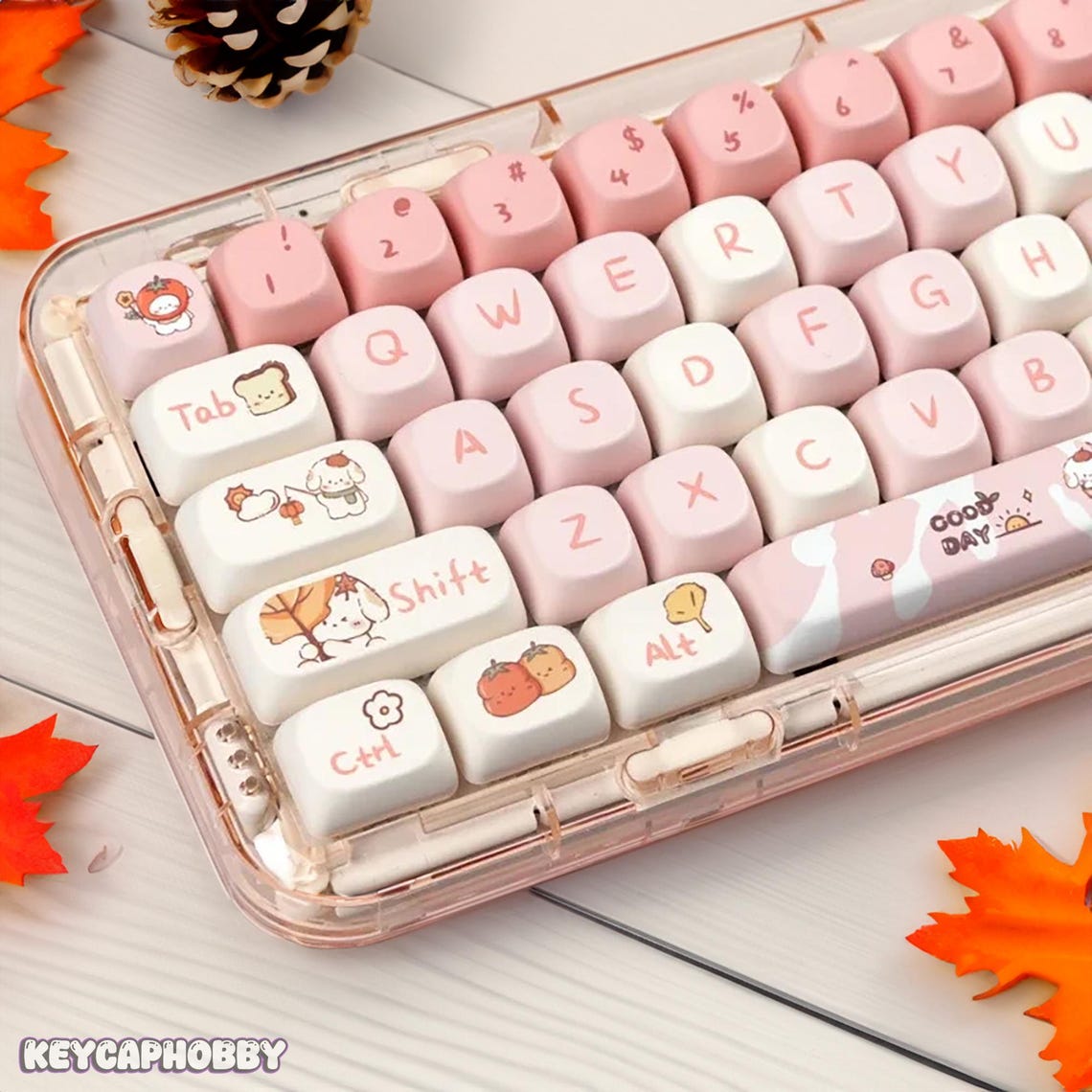 Cute Autumn Pup Theme Custom Keycap Set for Mechanical Keyboard | 140 ...