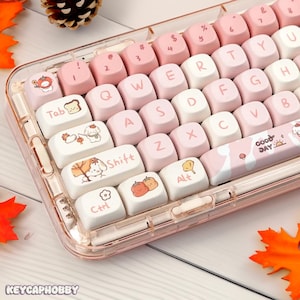 Cute Autumn Pup Theme Custom Keycap Set for Mechanical Keyboard | 140 ...