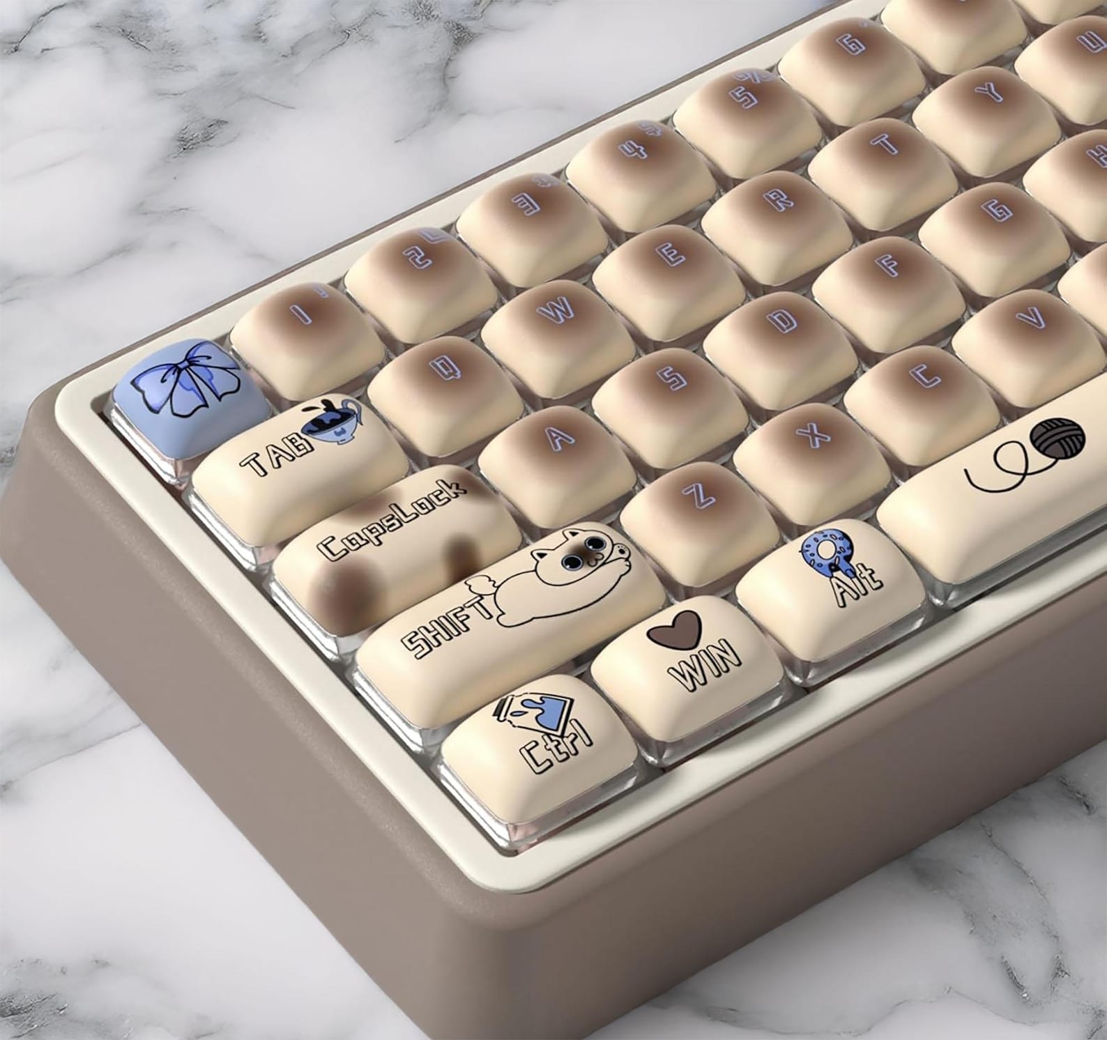 Kitty Milk Keycap Set: 125 PBT Keys, MOG Profile, MX Switch - Etsy