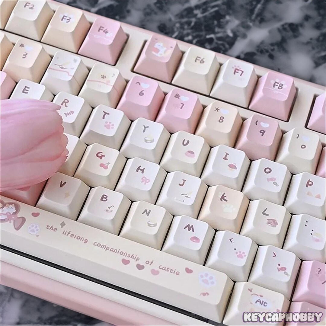 Cute Kitten House Themed Custom Keycap Set for Mechanical Keyboard ...
