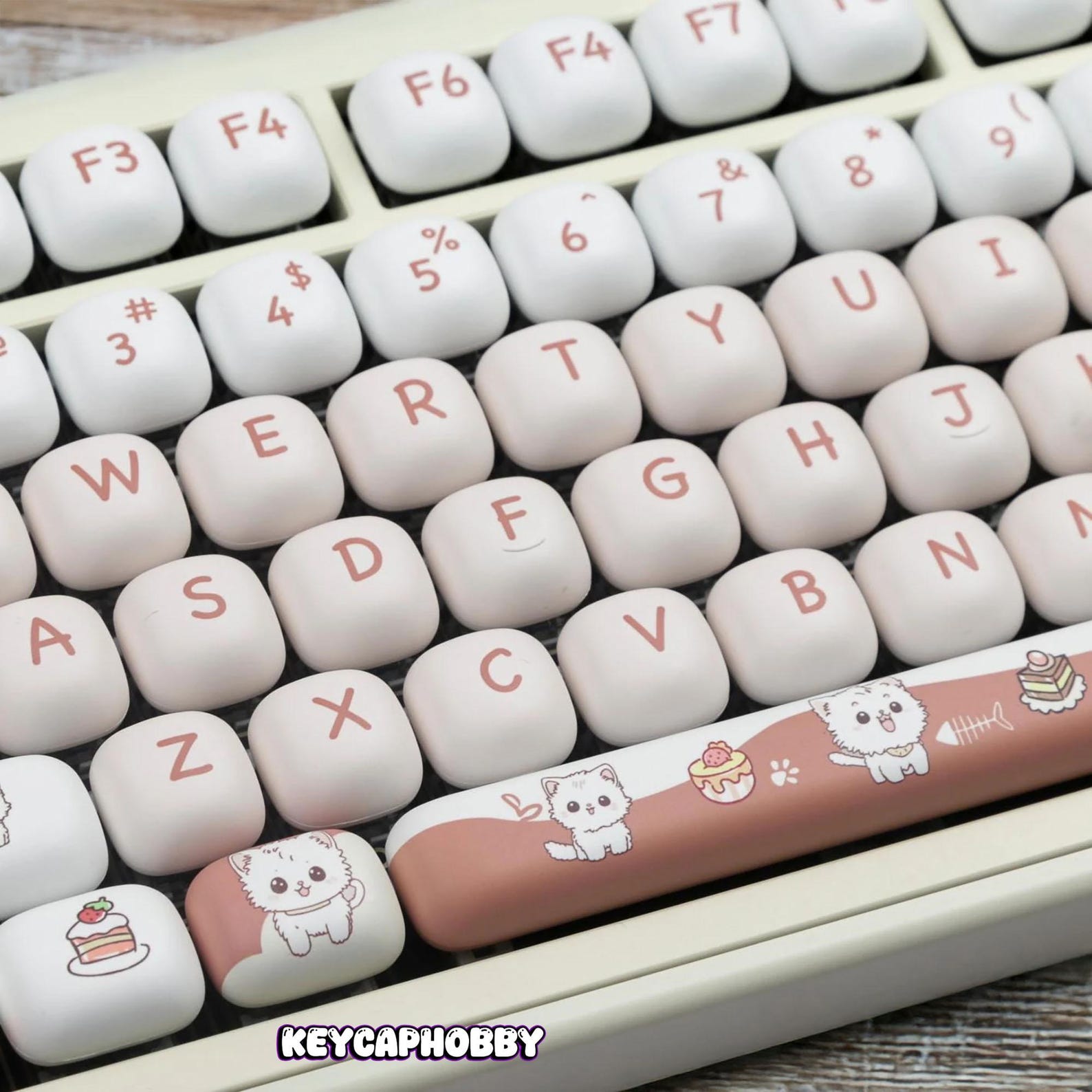 Cute Kitty Dessert Themed Custom Keycap Set for Mechanical Keyboard 140 ...