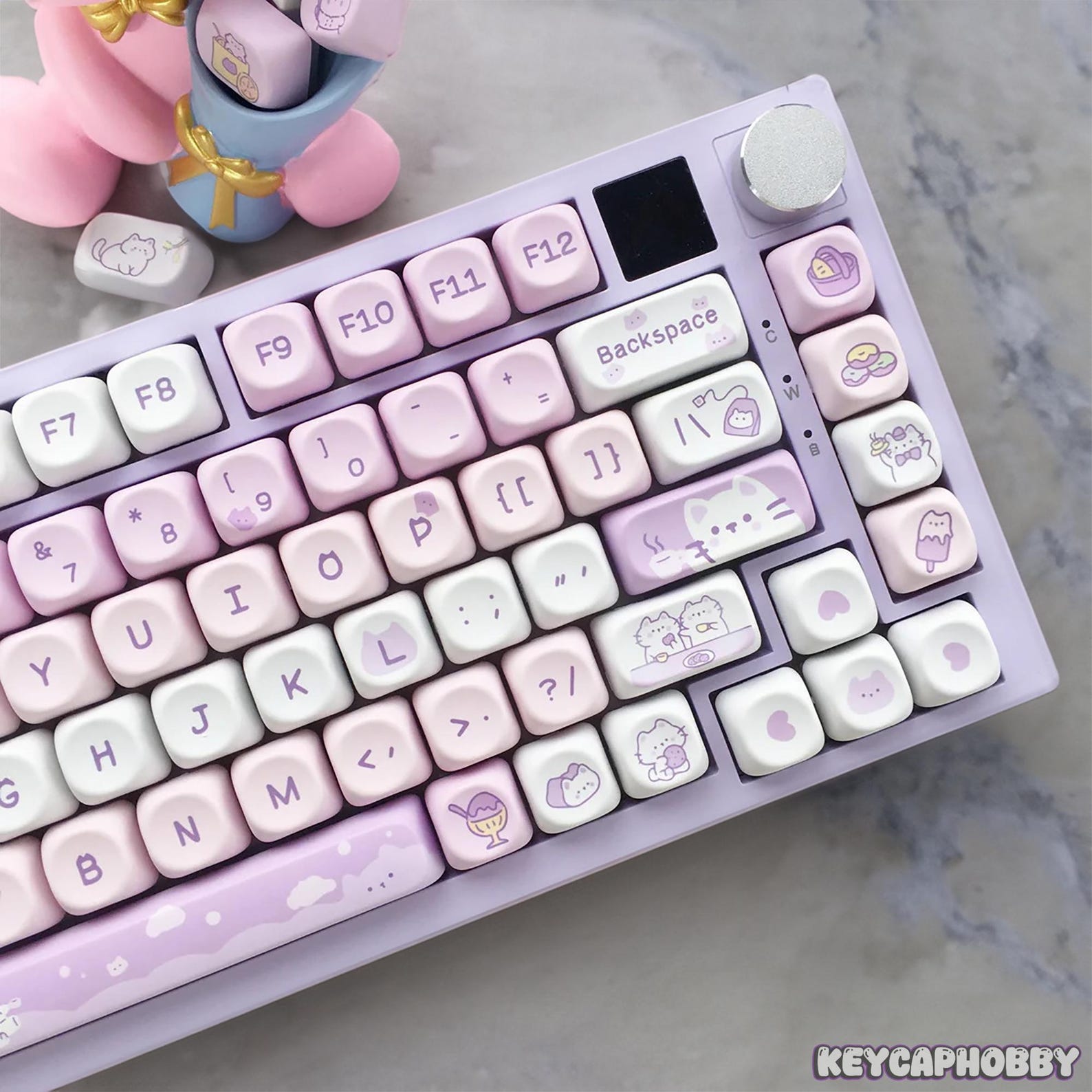 Cute Sweet Kitty Cafe Custom Keycap Set for Mechanical Keyboard 95 Keys ...