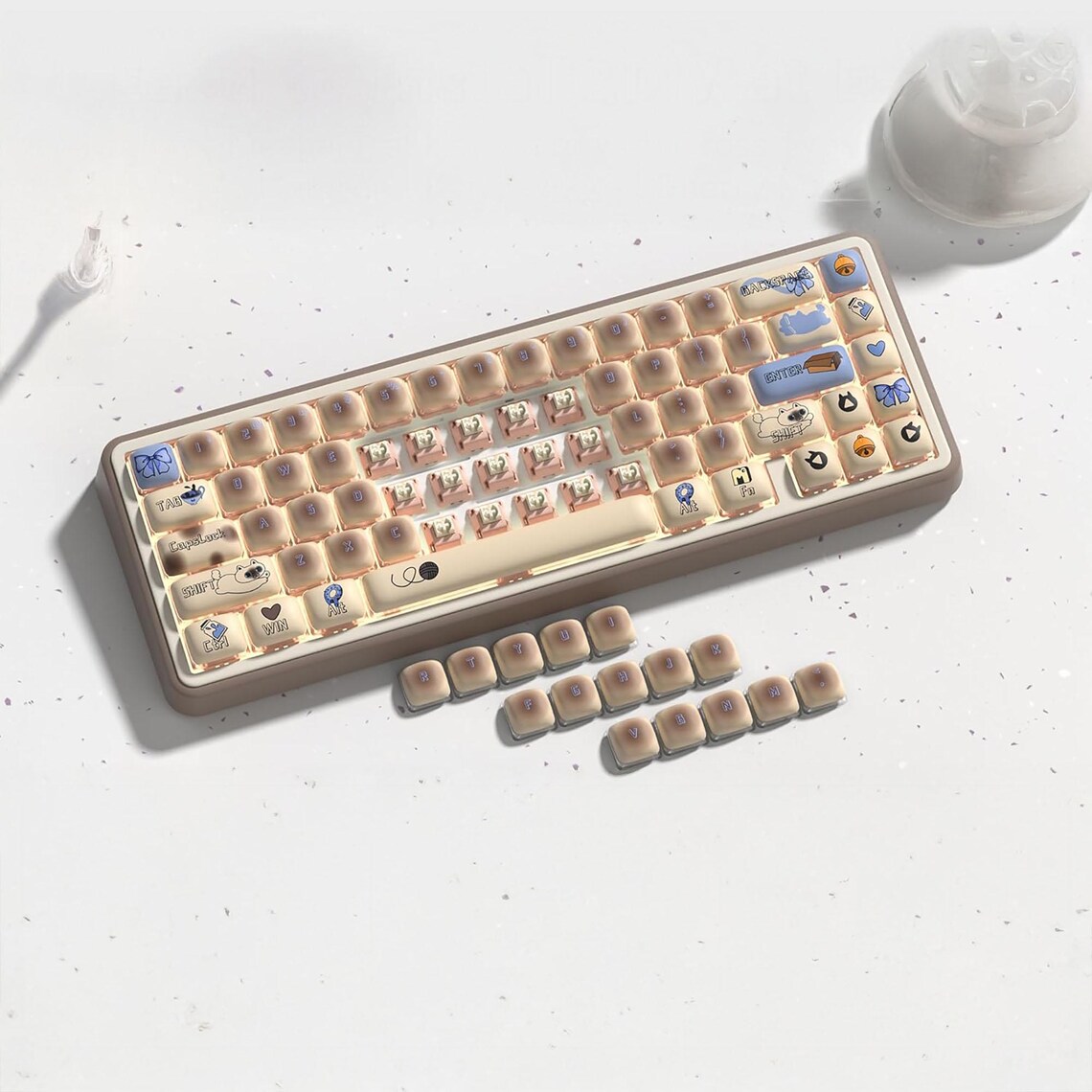 Kitty Milk Keycap Set: 125 PBT Keys, MOG Profile, MX Switch - Etsy