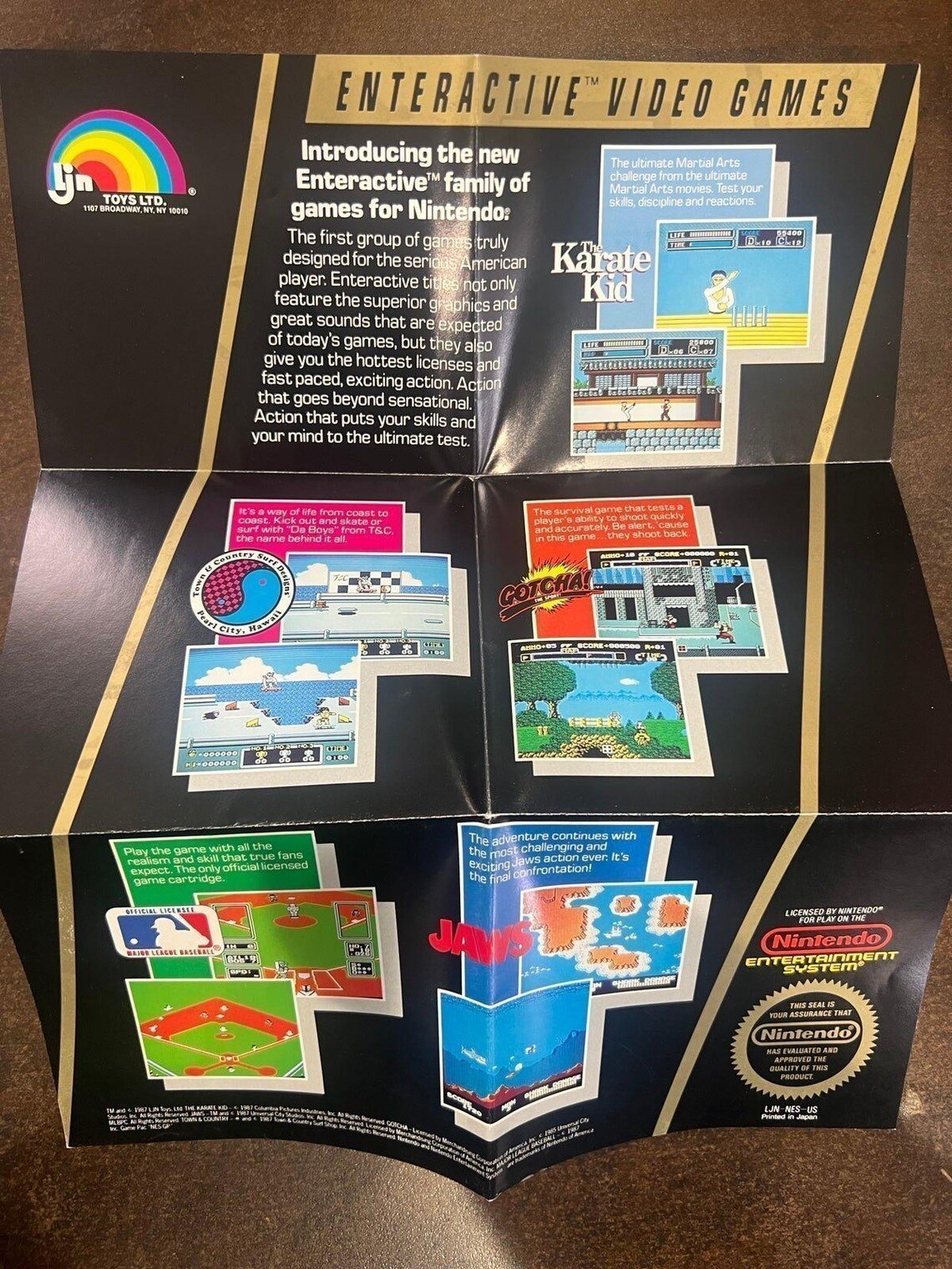 Ljn Vintage Nintendo Nes Poster / Insert / Advertisement LJN-NES-US - Etsy