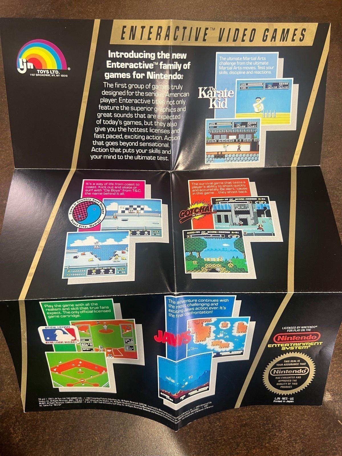 Ljn Vintage Nintendo Nes Poster / Insert / Advertisement LJN-NES-US - Etsy