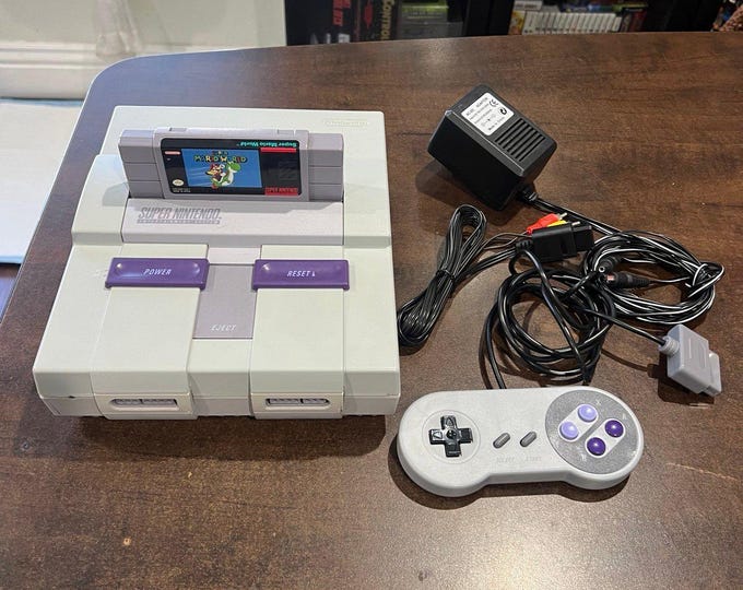 Super Nintendo Console With Super Mario World - FREE SHIPPING! - Etsy