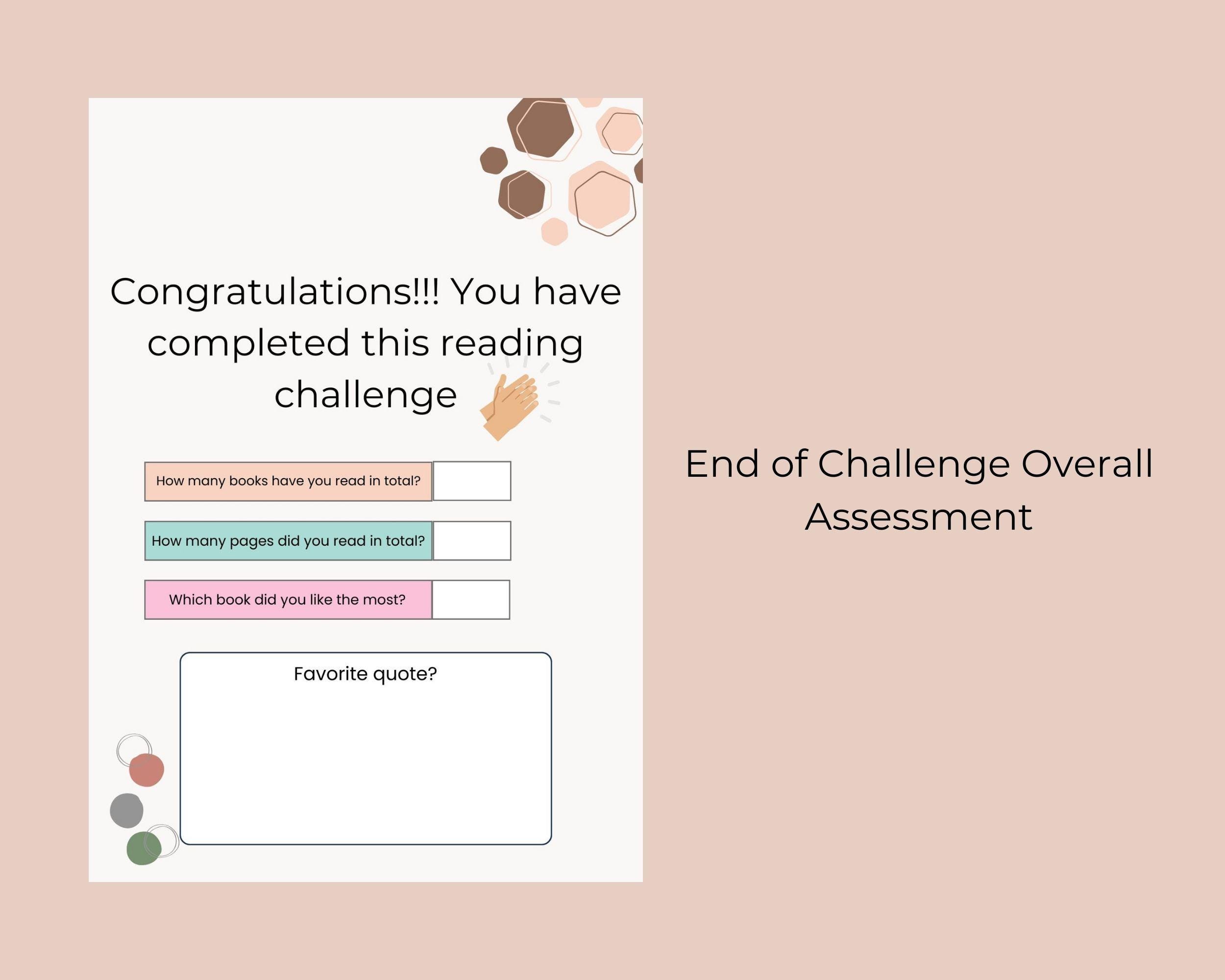 100 Day Reading Challenge Tracker Digital Reading Planner Daily Book ...