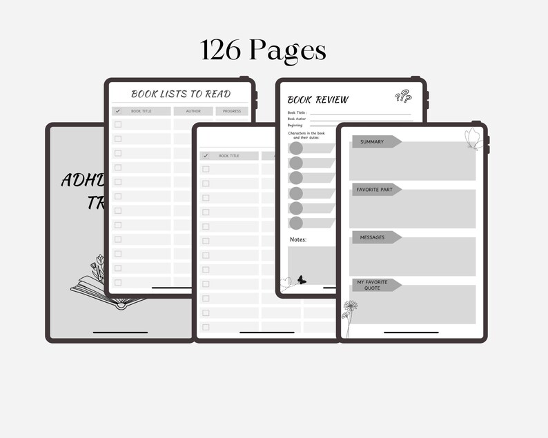ADHD Reading Tracker & Planner, Digital Planner, ADHD Organizatio ...