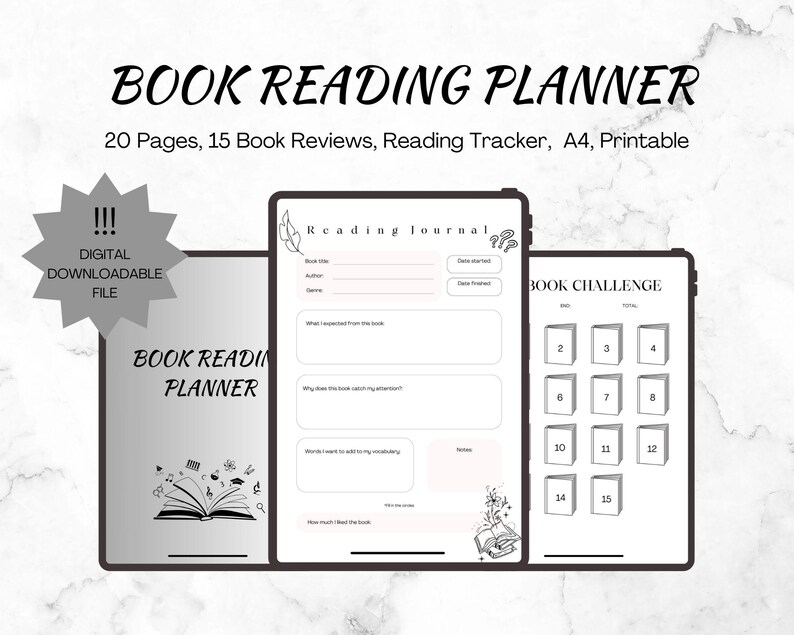 Book Reading Planner, Personal Growth Planner, Reading Tracker and ...