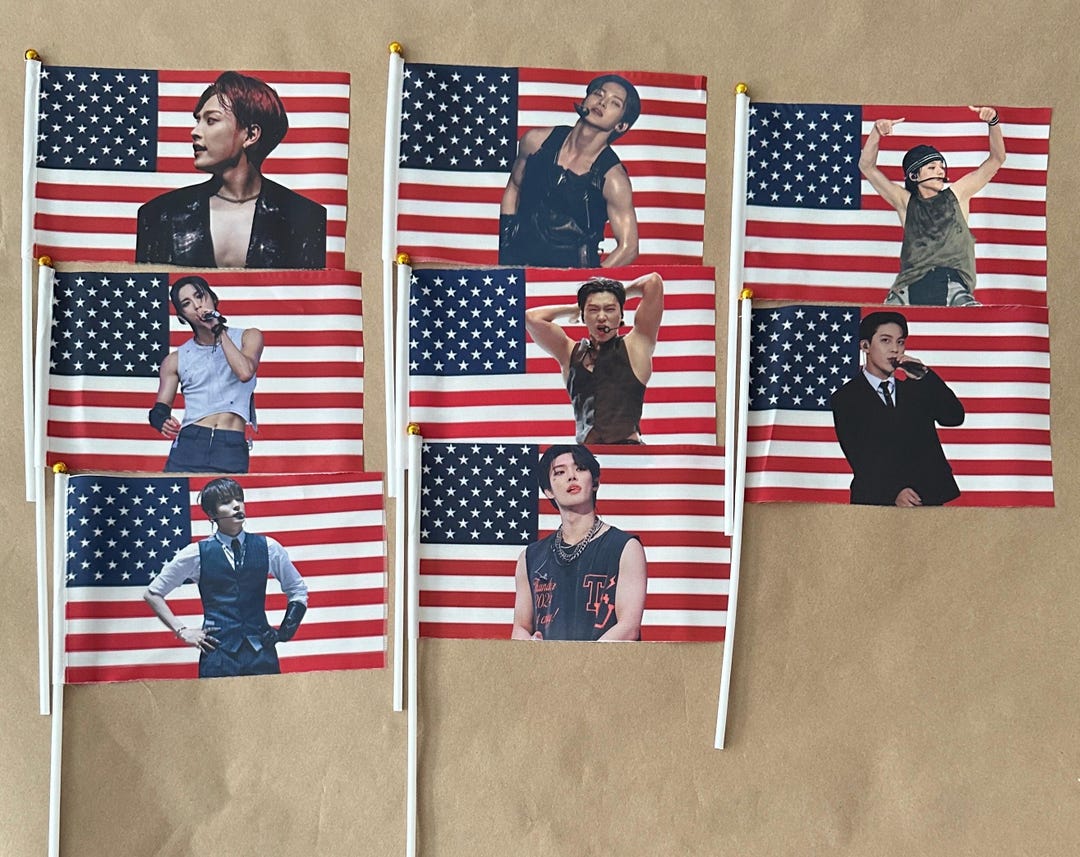 Custom Handheld Ateez American Flags ATEEZ - Etsy