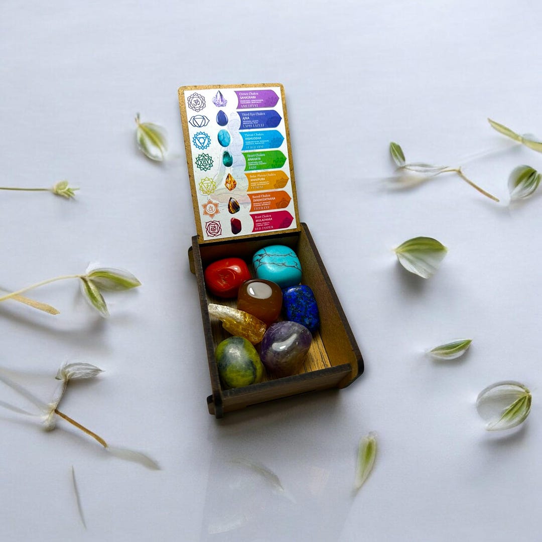 7 Chakra Balancing Kit Natural Seven Chakra Stone Set Healing Crystal ...