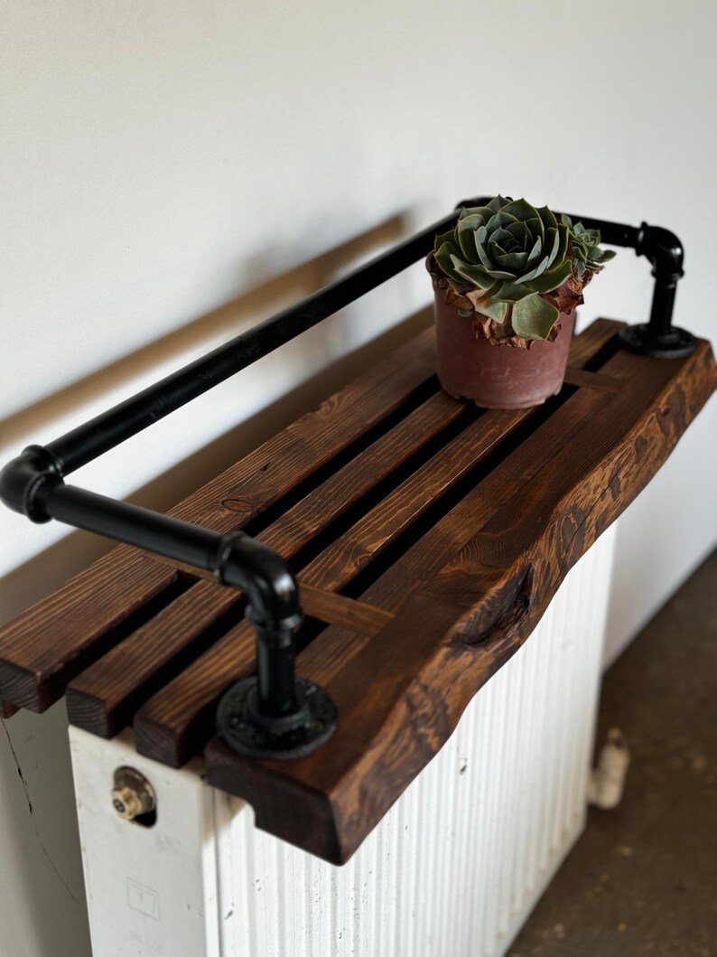 Live Edge Wooden Radiator and Heater Shelf, Customized Radiator Top ...