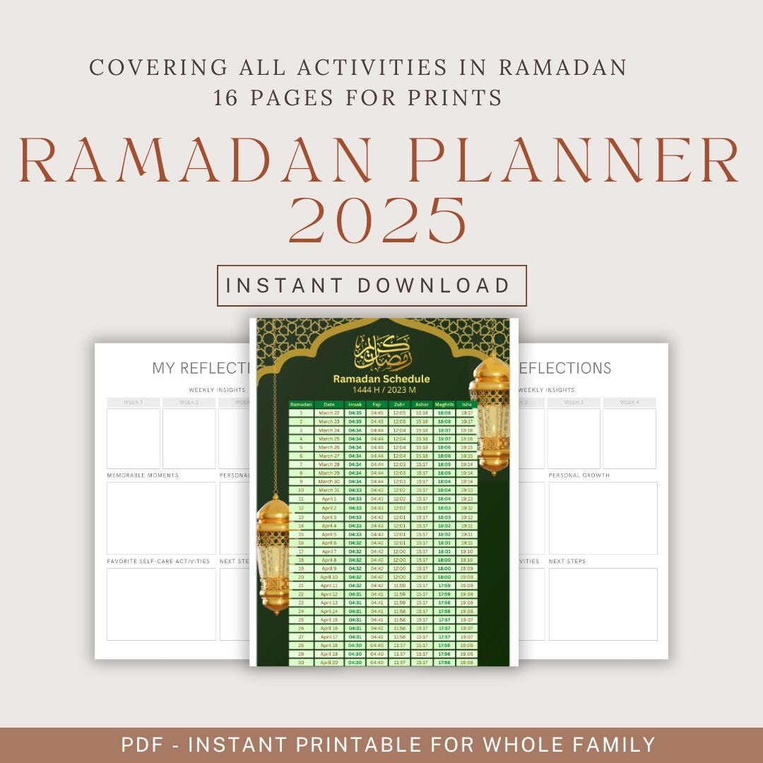 Ramadan Planner 2025 | Printable Digital Ramadan Journal | Fasting ...