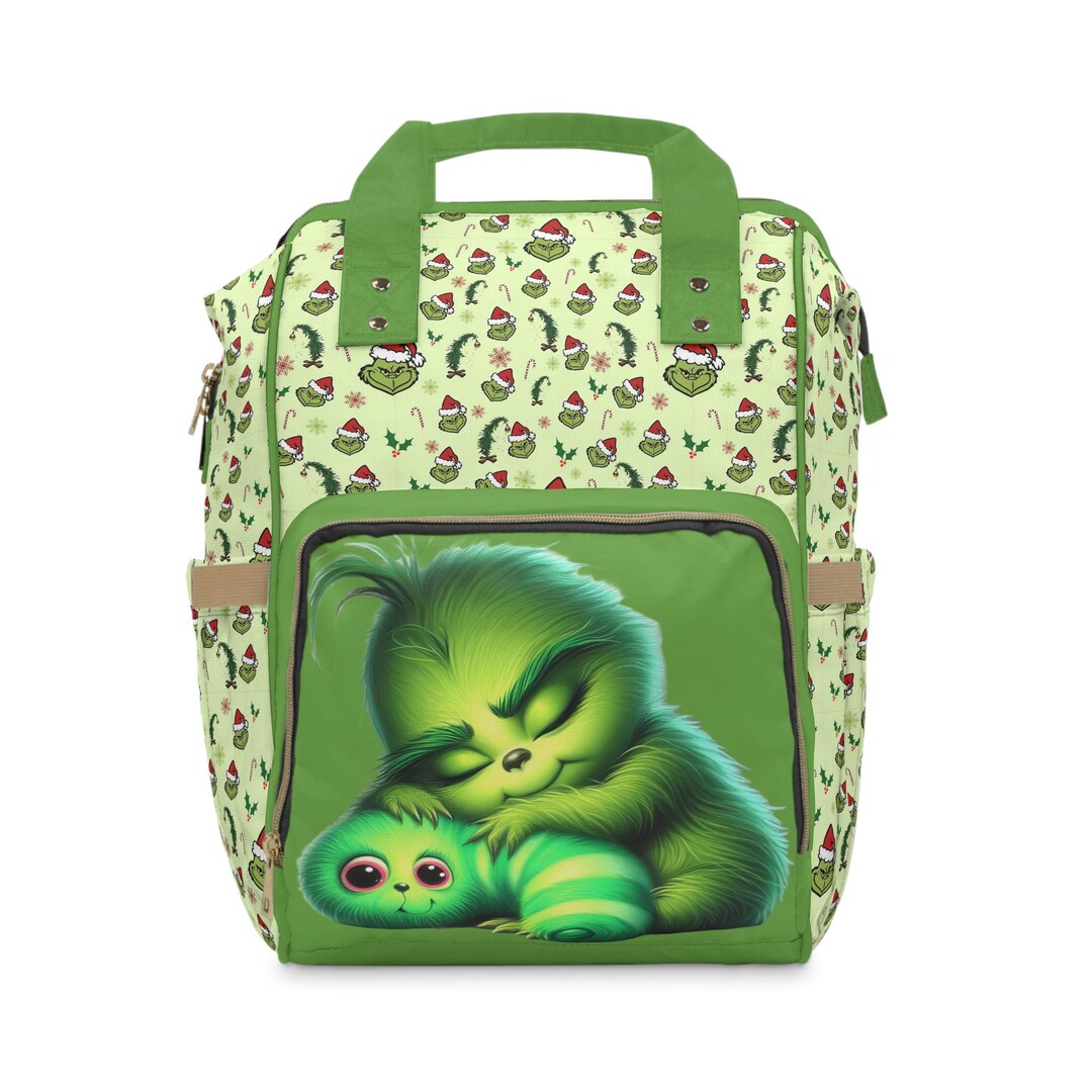 Baby Grinch Diaper Backpack, Cute Grinch Baby Bag, Holiday Diaper Tote ...