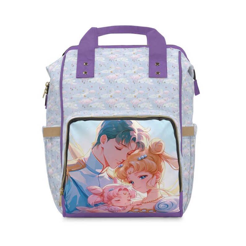 Anime Sailor Moon Royal Couple Diaper Backpack, Mom Baby Bag, Nappy ...