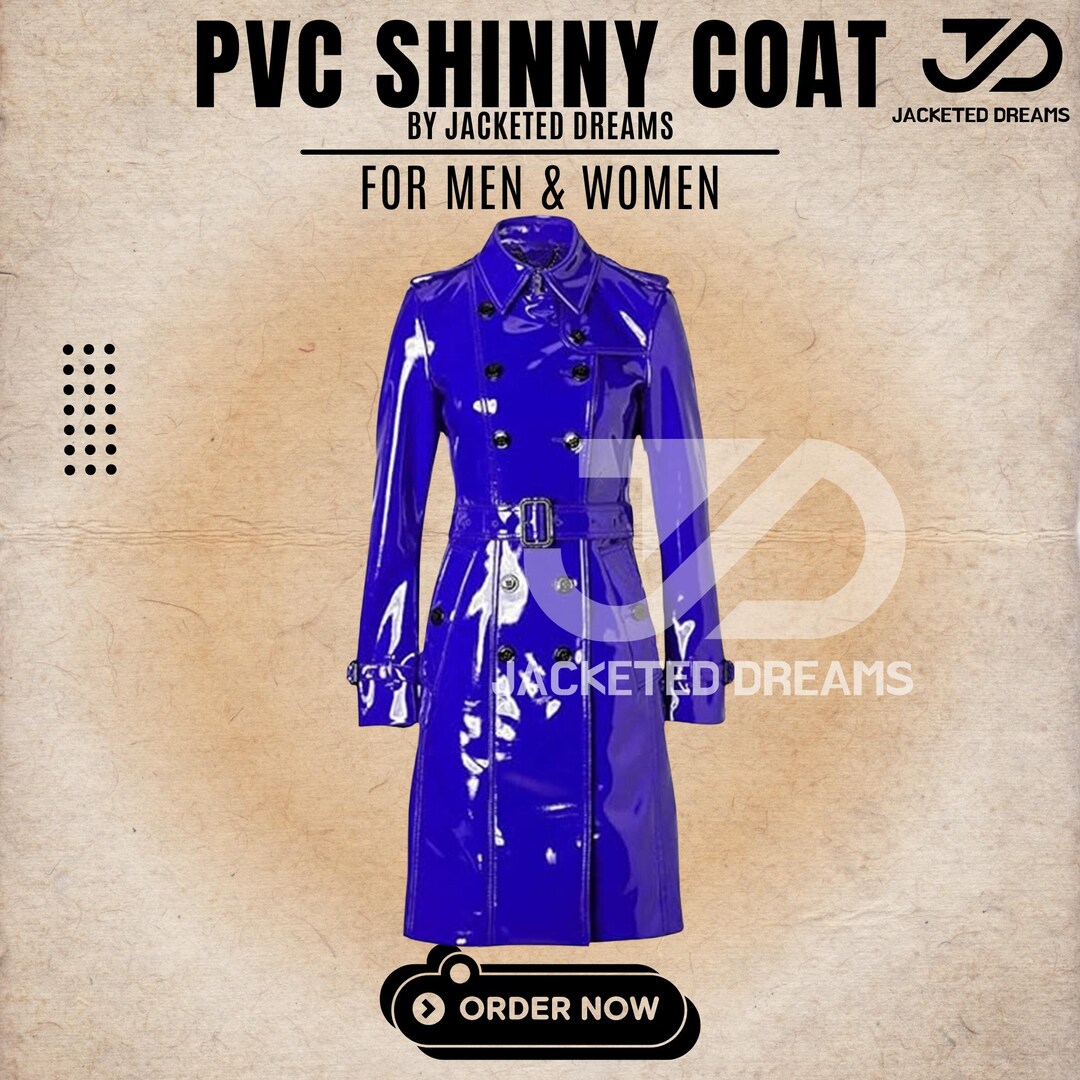 Handmade PVC Vinyl Trench Coat for Women and Men – Waterproof Stylish ...