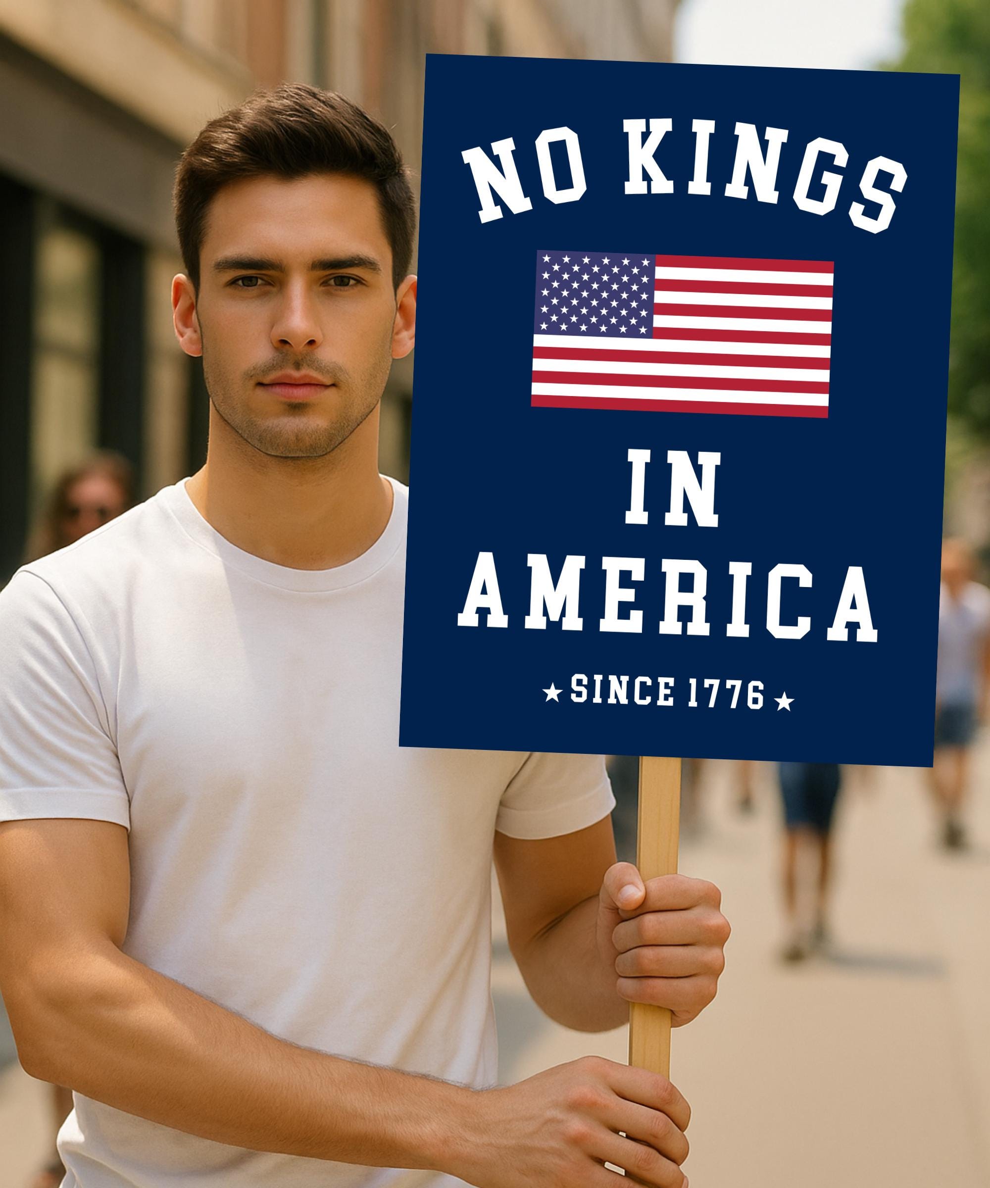No Kings in America Protest Sign, No Kings Protest Poster, Anti Trump ...