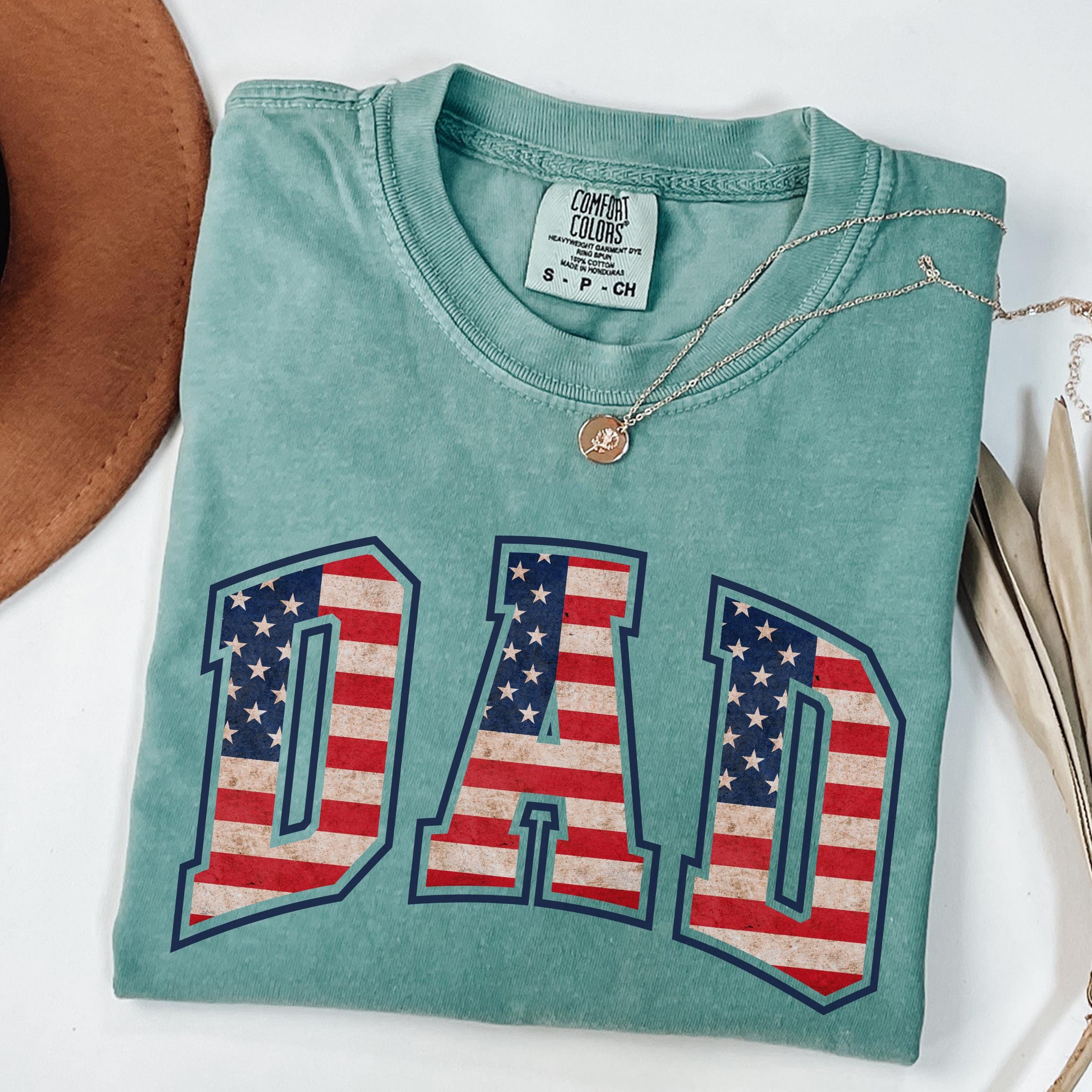 Comfort Colors® American Dad Shirt, Dad USA Flag Shirt, Fathers Day ...