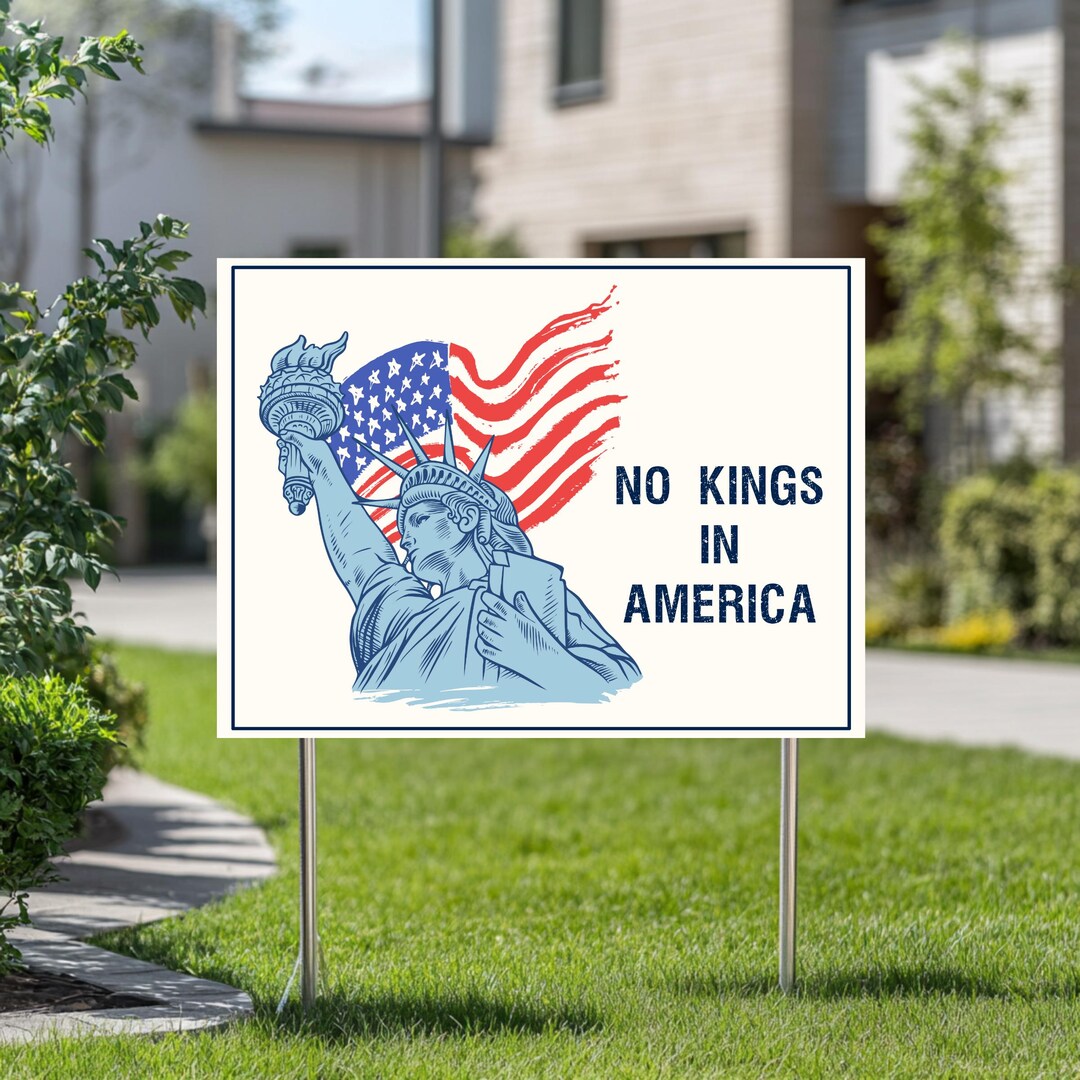 No Kings in America Yard Sign, No Kings Liberty Yard Sign, Patriotic ...