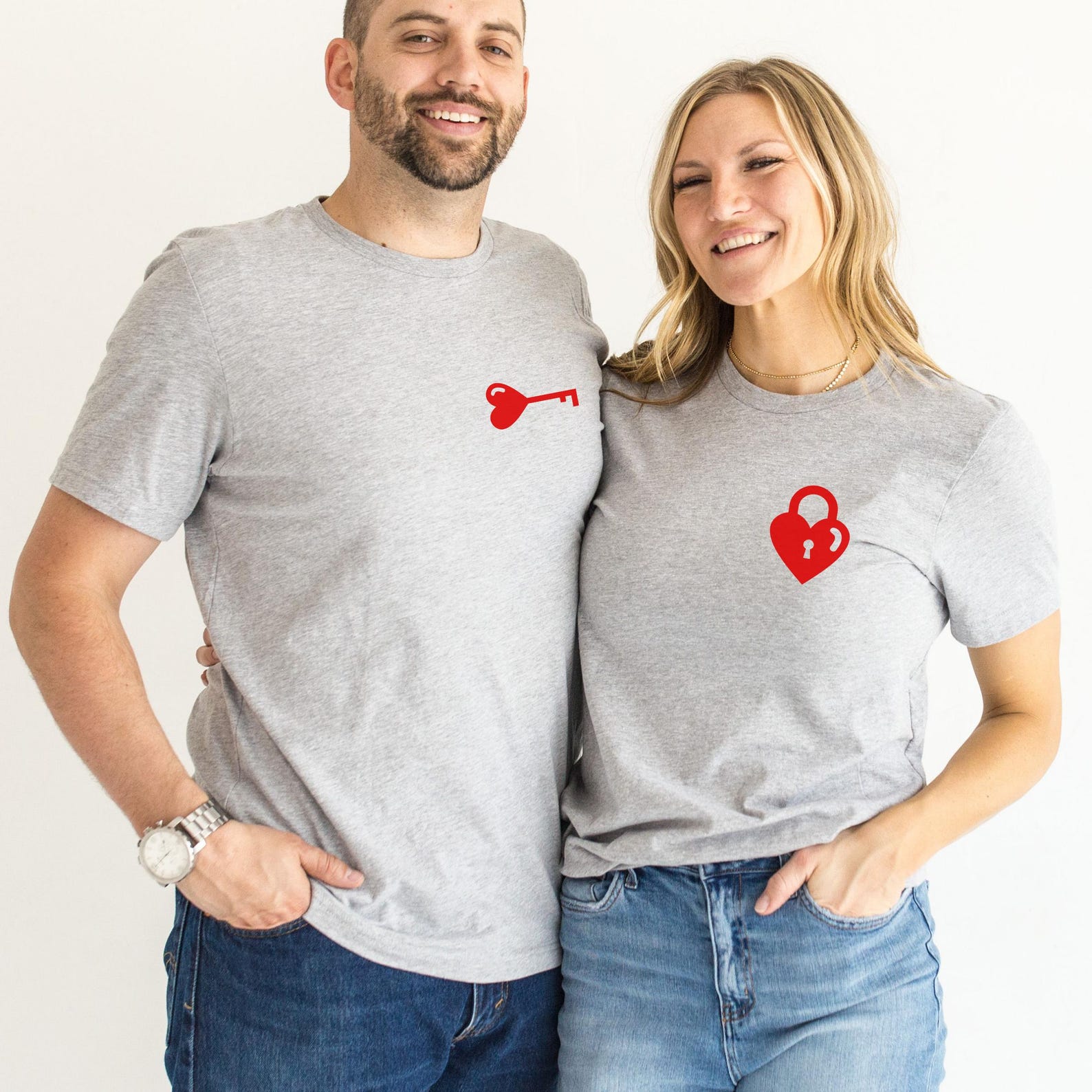 Heart Lock and Key Shirt, Matching Couple Shirts, Wedding Gift, Couple ...
