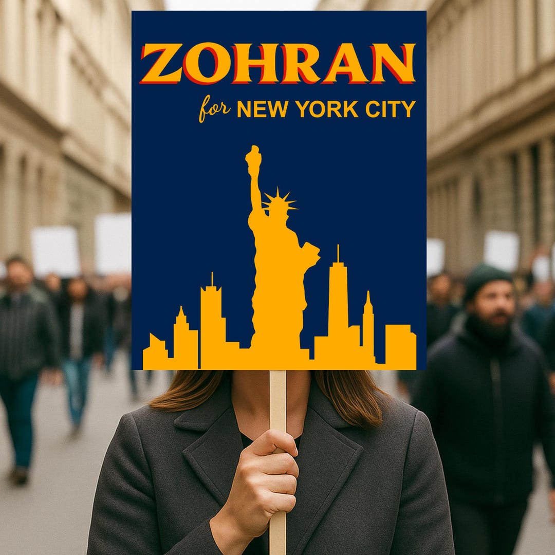 Zohran for New York City Protest Sign, Support Zohran Mamdani, Stand ...