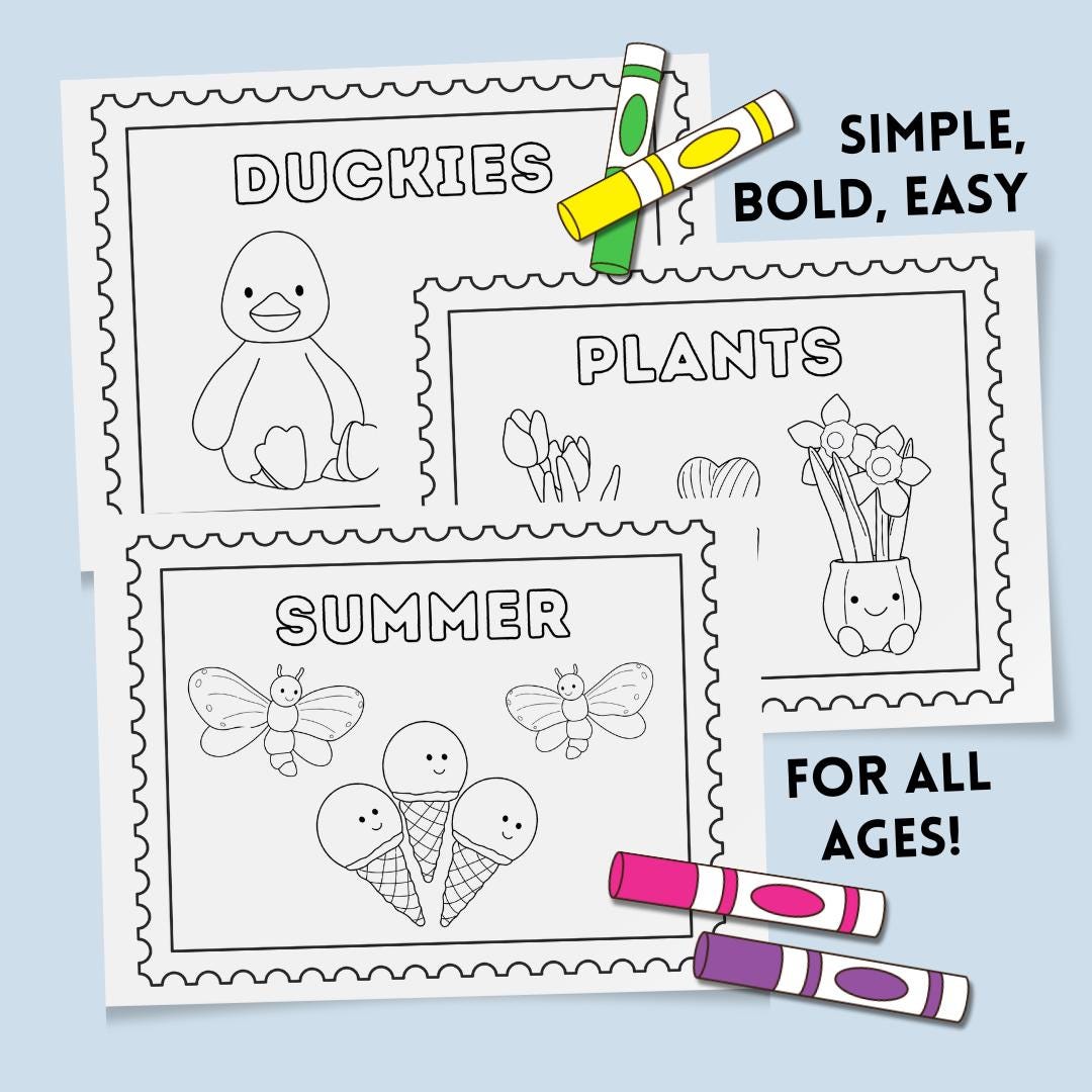 Jellycat Inspired Coloring Pages | Cute Printable Art | Bold Designs ...