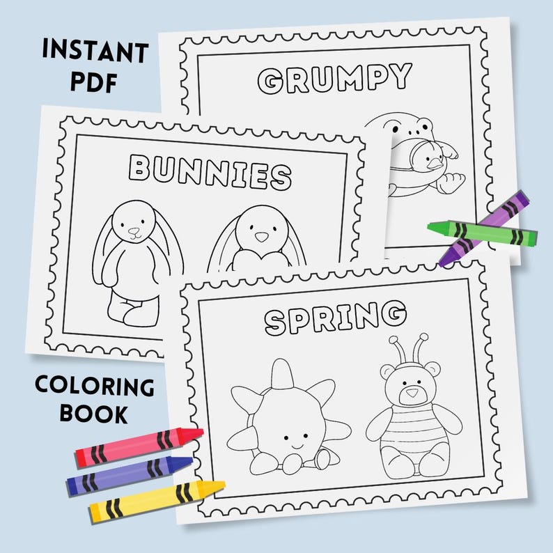 Jellycat Inspired Coloring Pages | Cute Printable Art | Bold Designs ...