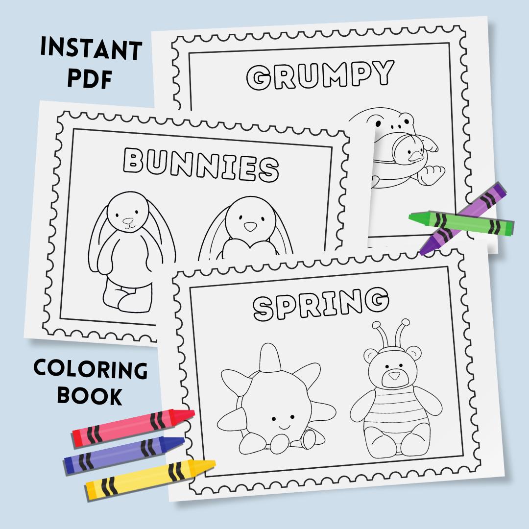 Jellycat Inspired Coloring Pages | Cute Printable Art | Bold Designs ...