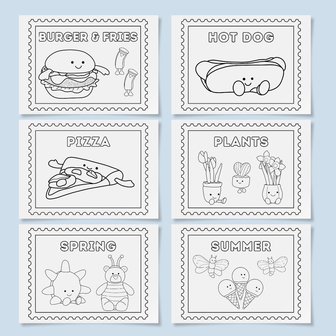 Jellycat Inspired Coloring Pages | Cute Printable Art | Bold Designs ...