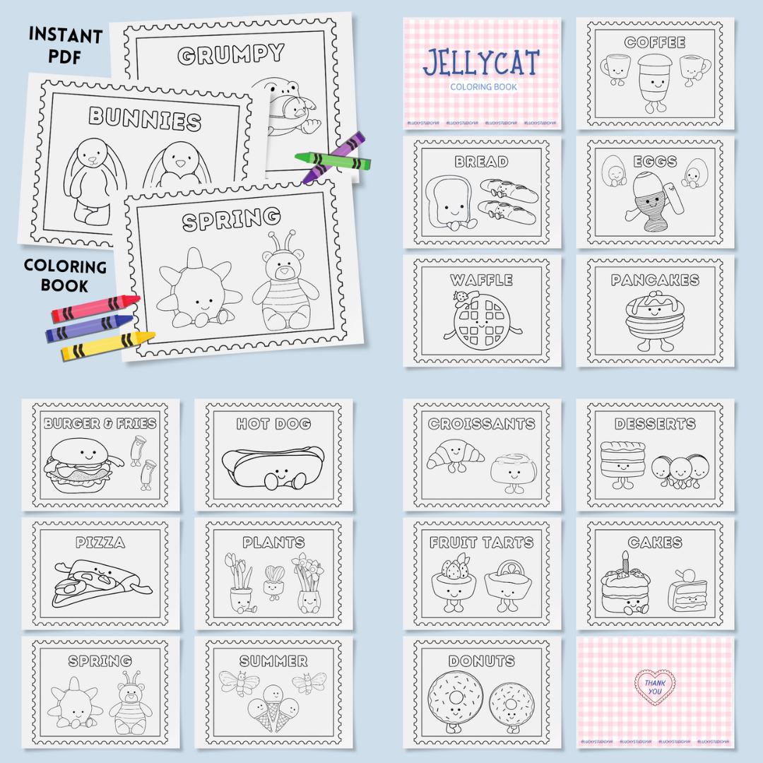 Jellycat Inspired Coloring Pages | Cute Printable Art | Bold Designs ...