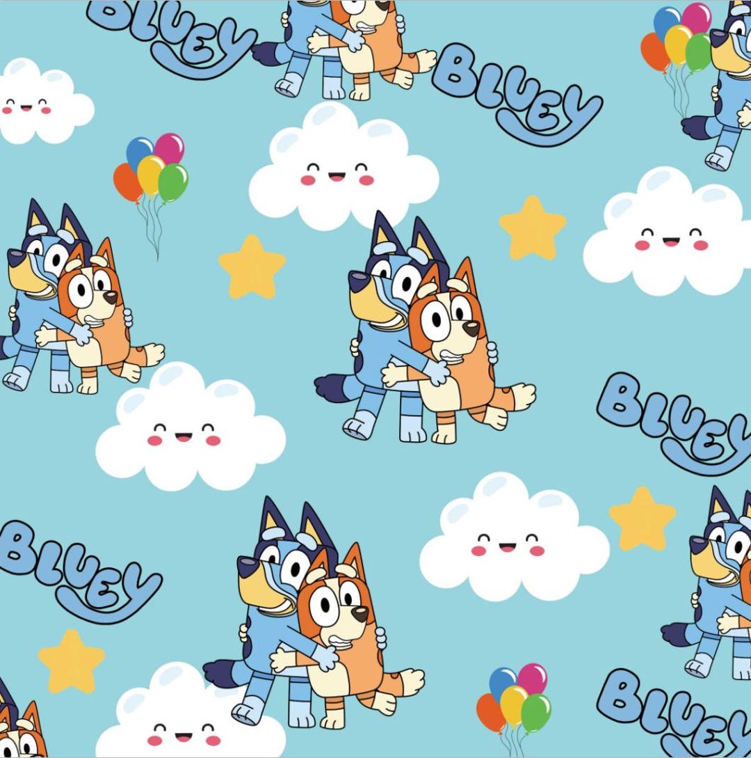 Bluey Fabric Blue Dog Fabric Bluey and Bingo Fabric Cartoon Anime ...
