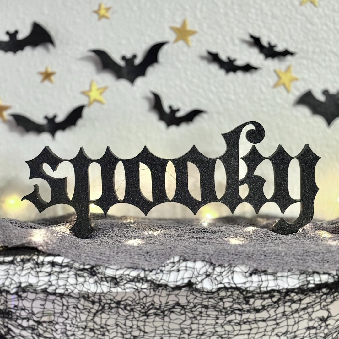 Spooky Word Art | Shelf or Wall Halloween Decor - Etsy