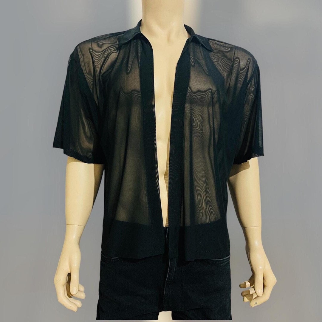 See Through Mesh Shirt, Rave Wear, Festival Clothing, Muscle Top ...