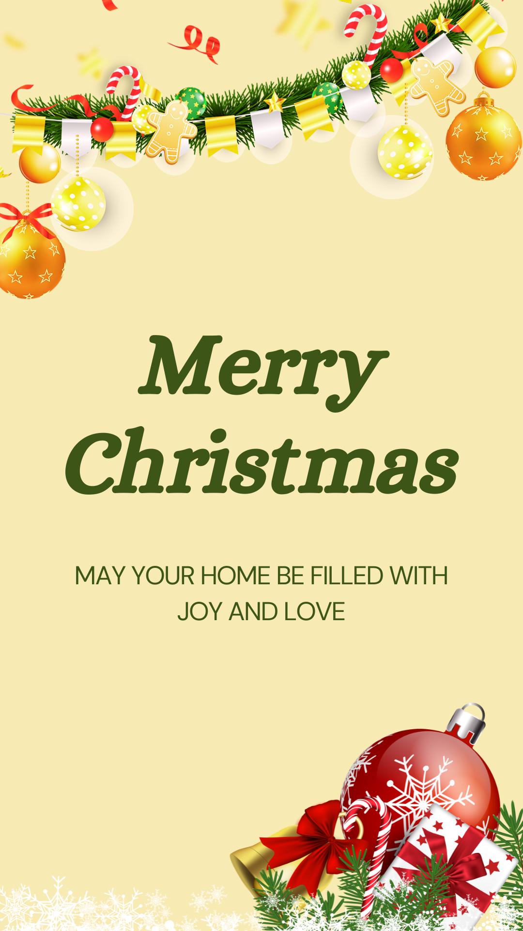 Printable Merry Christmas Card, Illustrated A4 Design for Holiday ...