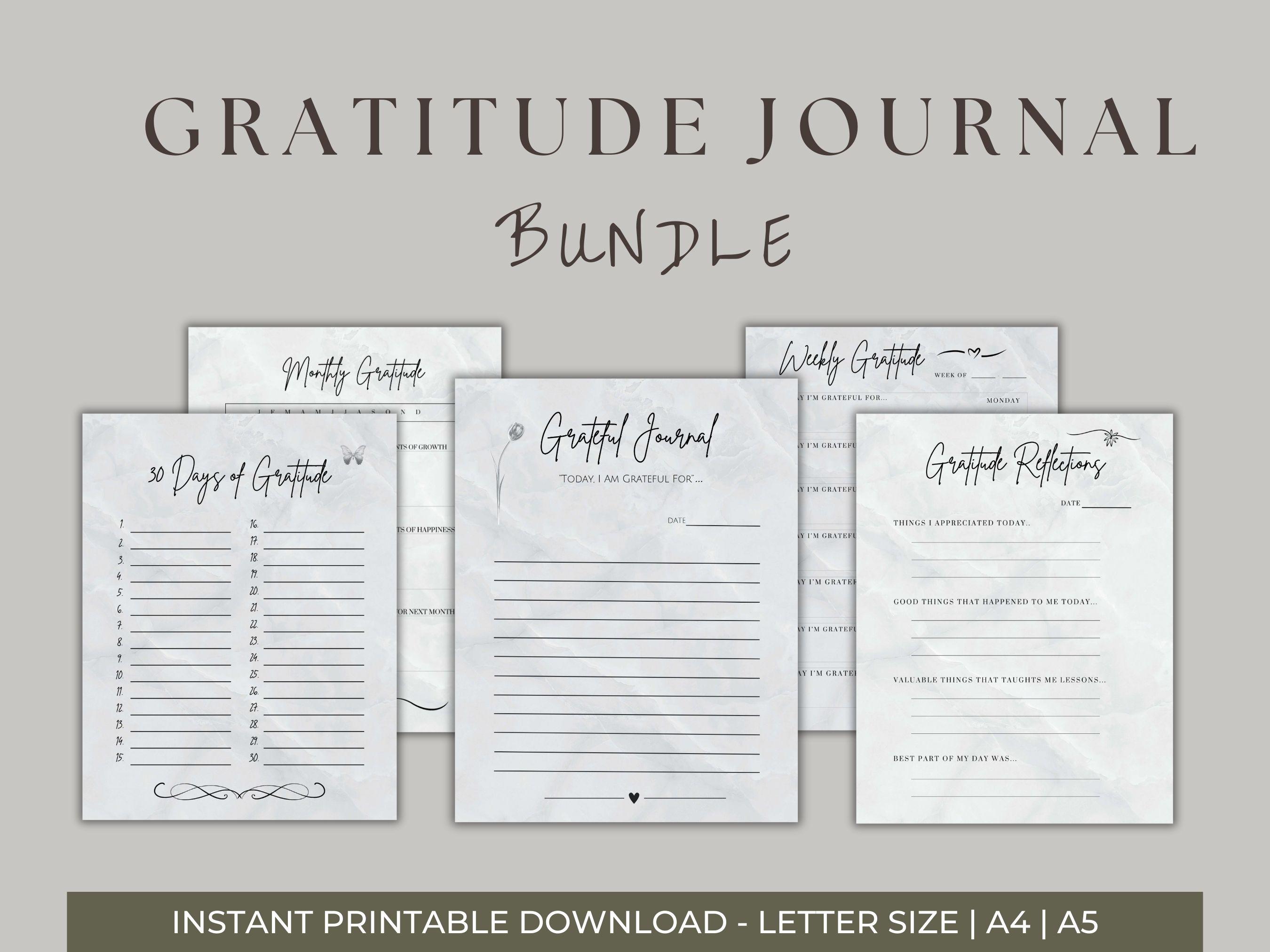 Daily Gratitude Journal Printable Template Reflection Planner Monthly ...